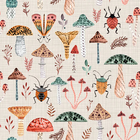 Family Fabrics - Bernadett Urbanovics - Pilzen Beige – Little Rhody Fabric